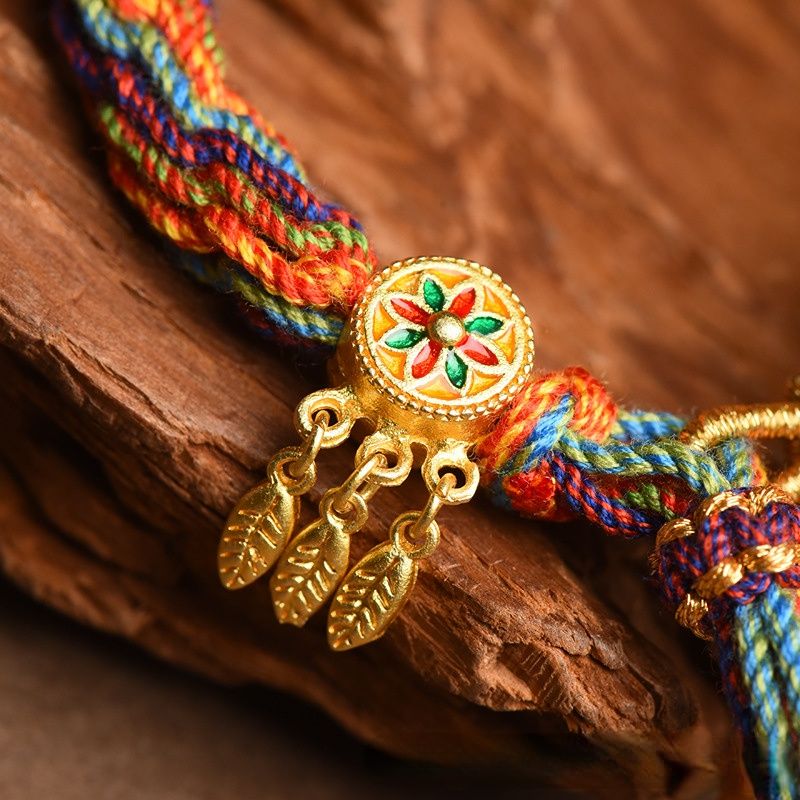 Hand-woven Tibetan wind reincarnation hand rope Zakiram green tara ...
